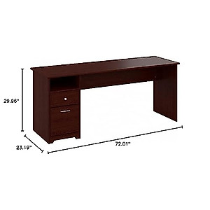 Bush Furniture Cabot 72W Computer Desk with Drawers in Harvest Cherry