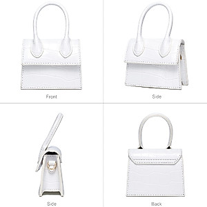 CATMICOO Mini Purse for Women, Trendy Mini Bags and Tiny Handbag with Crocodile Pattern (White crocodile pattern)