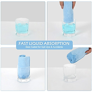 Kyapoo Burp Cloths 8 Pack Large 22" by 10.8" Microfiber Coral Fleece Extra Absorbent and Soft for Newborns, Infants and Toddlers-Blue