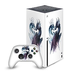 Head Case Designs Officially Licensed Jonas JoJoesArt Jödicke Yin and Yang Dragons Art Mix Vinyl Sticker Gaming Skin Case Cover Compatible with Xbox Series X Console and Controller Bundle