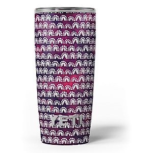 Design Skinz Red and Blue Cloud Mix with White Semi-Circles - Skin Decal Vinyl Wrap Kit Compatible with The Yeti Rambler Cooler Tumbler Cups