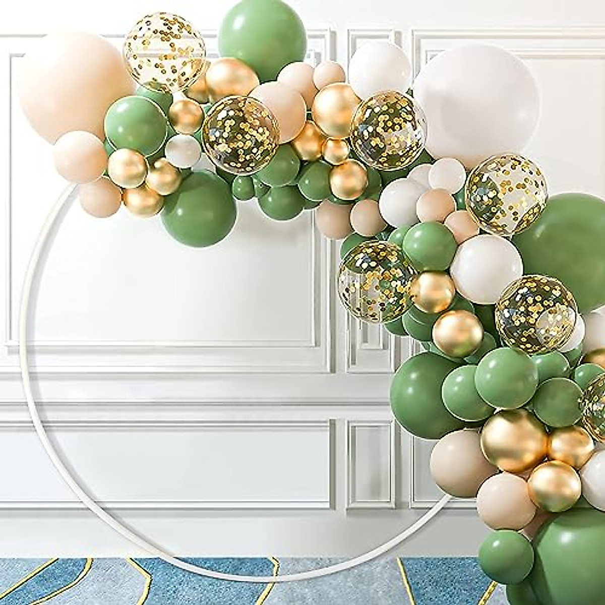 59" Round Balloon Arch Kit, Collapsible and Reusable PVC Tubes Create Balloon Ring Backdrop Kit for Wedding, Birthday Party, Photo Background, Baby Shower, Festival Decoration-Valentine's Day