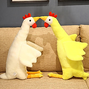 UEncounter Chicken Stuffed Animal Soft Chicken Plush Pillow Cute Stuffed Chicken Plush Toy for Kids Adults (White, 20 Inch), Small, 2026069GEJILJ8JQ9PT2NQ0UE