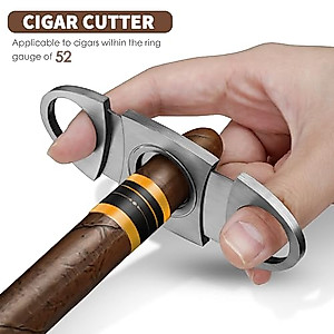 wanbro Cigar Case, 3pcs Holder, Cigars Travel Case, Leather Made Cigar Humidor with Stainless Cutter, Fashion Father's Day gift for men dad