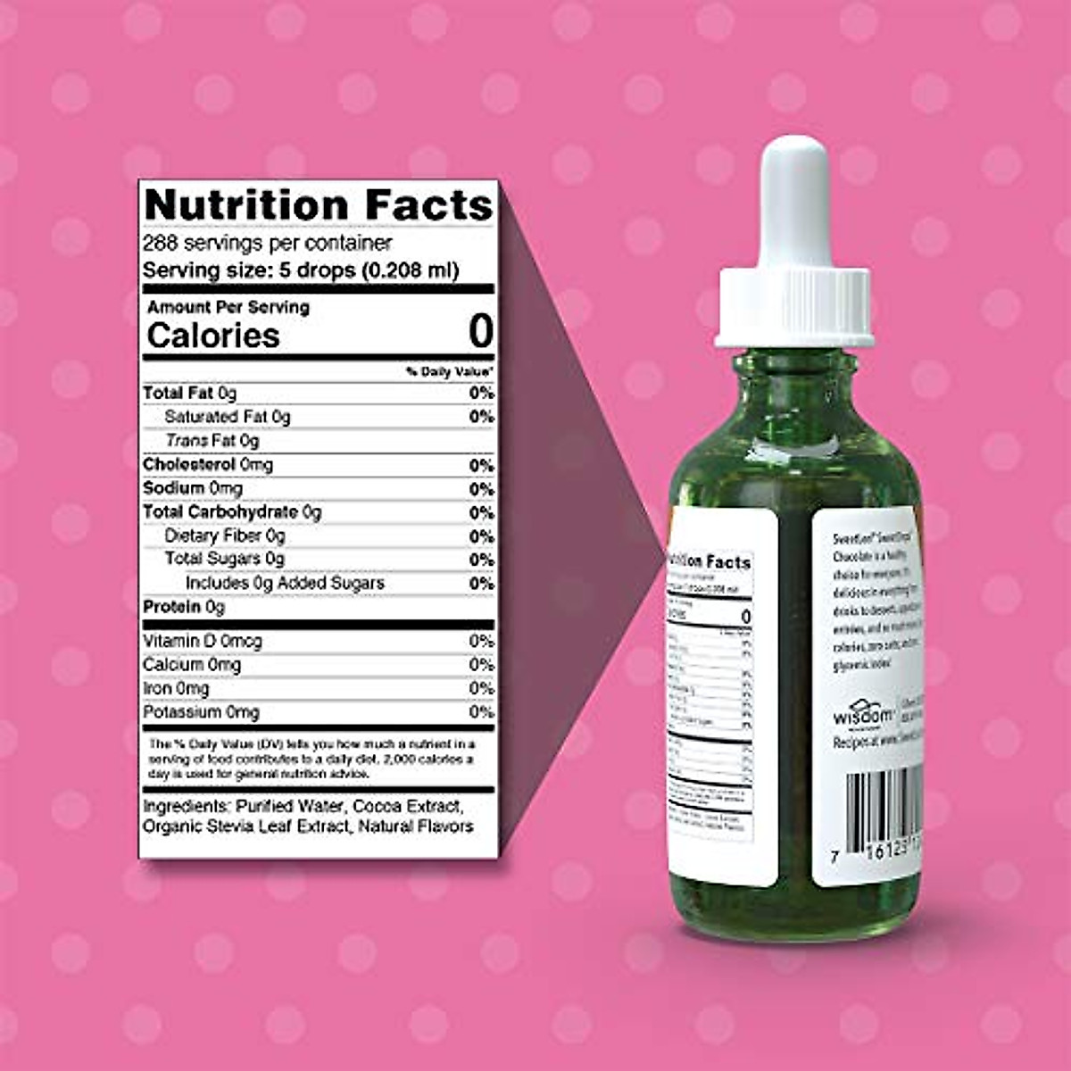 SweetLeaf Sweet Drops Chocolate Liquid Stevia Sweetener - Chocolate Stevia Drops, Zero Calories, Zero Sugar, Non-GMO, Gluten-Free, Keto Friendly, Chocolate Flavor Stevia - 2 Fl Oz