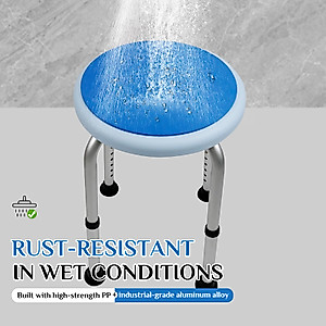 Massage Products Swivel Shower Stool 300 Lbs, 360 Degree Rotating Shower Chair for Inside Shower, Non-Slip Shower Bench Bathtub Seat (Shower Stool with pad)