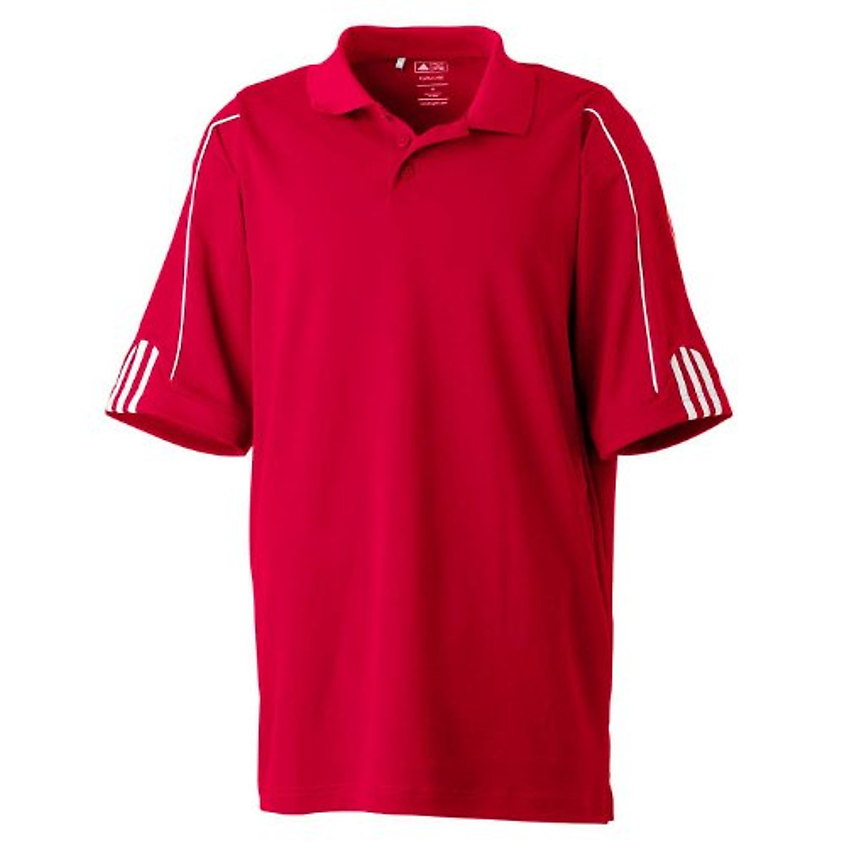 Adidas Golf Men's ClimaLite 3-Stripes Cuff Polo Sport Shirt. A76 - XX-Large - University Red / White