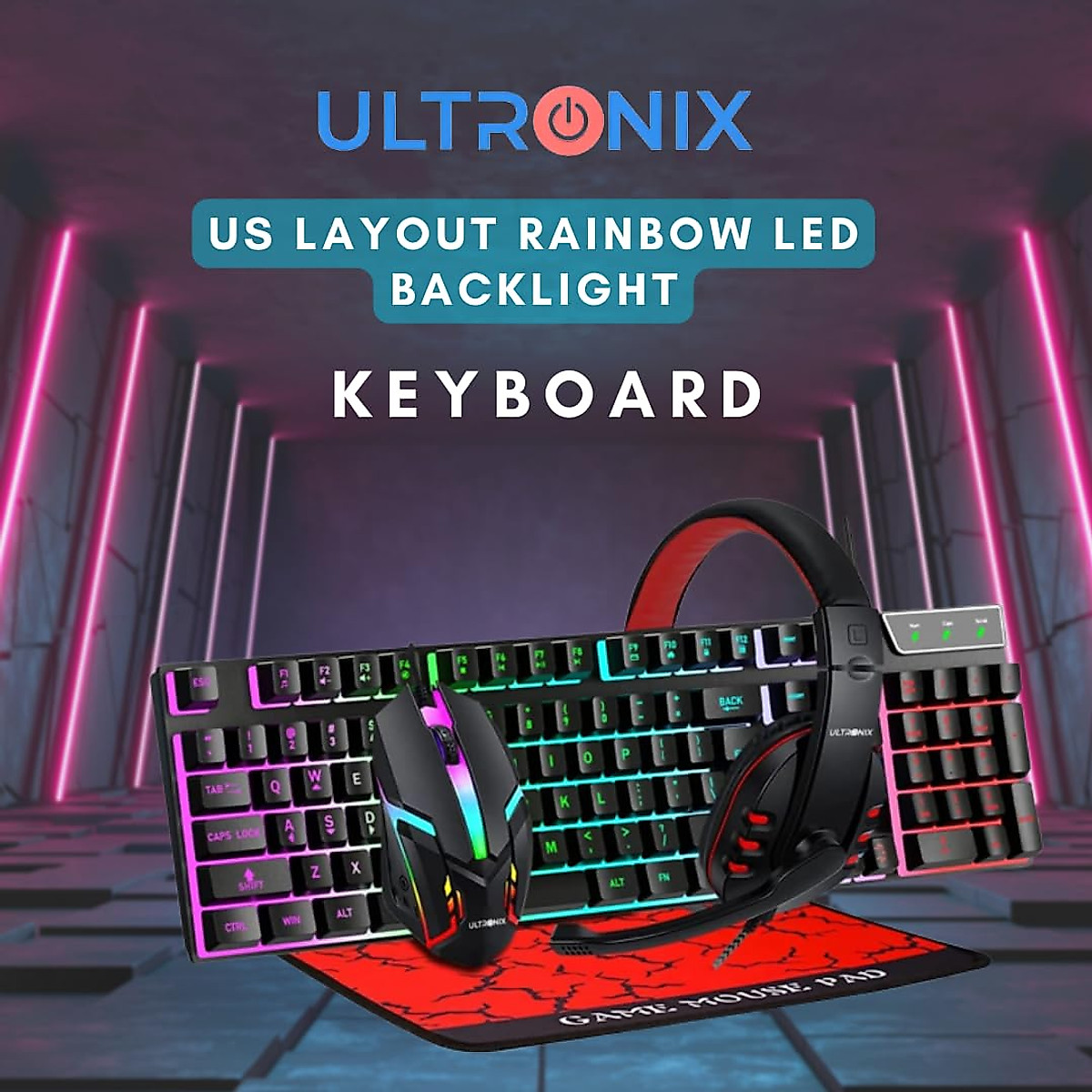 HP 800 G1 USFF 22 Inch Monitor, I5 4th Gen, 16 GB, 1 TB SSD, Ultronix Keyboard, Mouse, Mousepad, Headset Windows 10 Pro (Renewed)