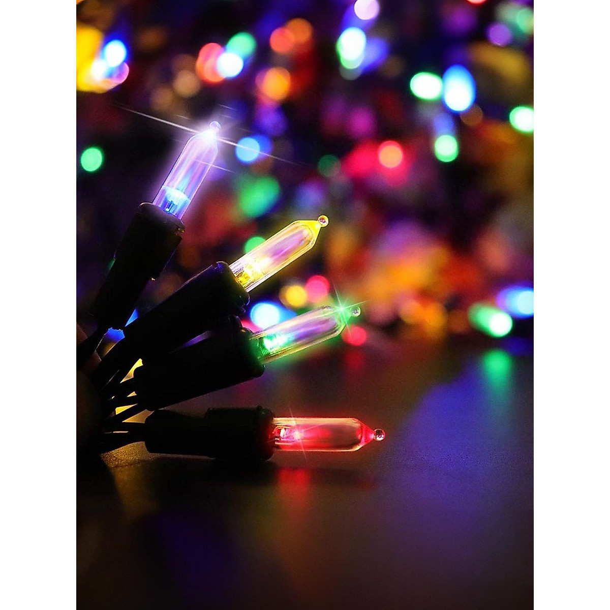 Twinkle Star Outdoor Halloween Lights Battery Operated 50 LED Mini String Light with 8 Modes, 16ft Waterproof Fairy Lights for Garden Patio Wedding Wreath Party Decoration (Orange, 2 Pack)