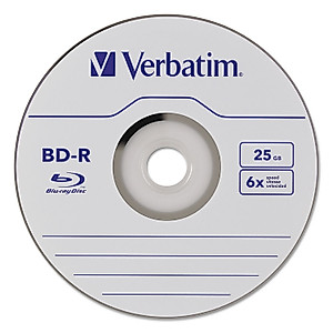 Verbatim 97457 BD-R Blu-Ray Disc, 25GB, 6X, 25/Pk