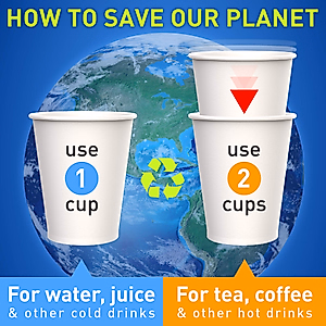 SheriffDrink Disposable Coffee Cups 8 oz Brown Paper Cups Printed Paper Cups Hot Beverage Paper Cup 8oz Colored Paper Cups Tea Cup Eco Friendly Paper Cups Pack of 50