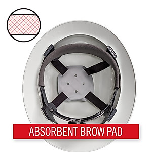 Coast SH300 Full Brim Safety Hard Hat with Directional Reflective Arrows White, 1 Count (Pack of 1)