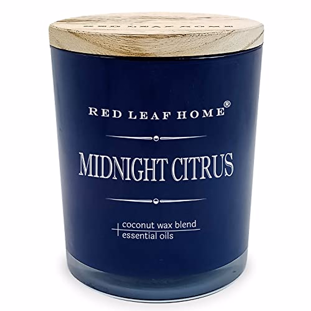 Red Leaf Home | Midnight Citrus Candle with Wooden Lid | Large | Aromatherapy | The Man Collection | 15.5oz Jar