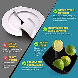 Teivio 24-Piece with flatware Kitchen Plastic Wheat Straw Square Dinnerware Set, Service for 6, Dinner Plates, Dessert Plate, Cereal Bowls, Cups, Unbreakable Plastic Outdoor Camping Dishes, Black