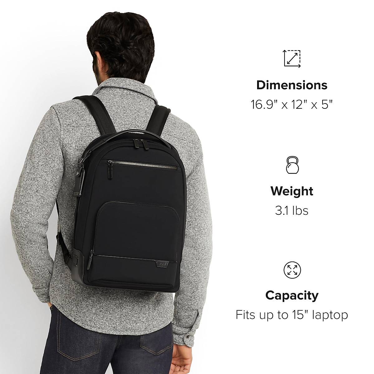 TUMI - Harrison Warren Laptop Backpack - 15 Inch Computer Bag for Men and Women - Black