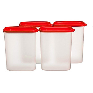 Tupperware Modular Mates Oval Plastic Container 4 Set, 2.3 Litres, 4-Pieces, Multicolor