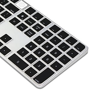 ProElife Ultra Thin Silicone Keyboard Cover Skin for 2023-2021 Magic Keyboard with Touch ID and Numeric Keypad Model-A2520 U.S Enter Protector (3 Keys ON The Left of The Space BAR) (Black)