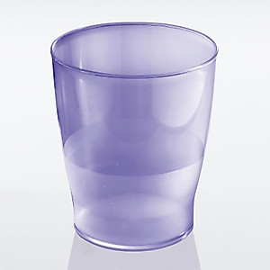 mDesign Plastic Slim Round Small 1-Gallon Trash Can, Wastebasket, Garbage Container Bin for Bathroom, Bedroom, Kitchen, Home Office, and Kids Room Waste Use - Violet Purple