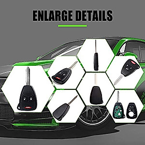 SCITOO 2pcs Key Fob Keyless Entry Remote Control 3 Buttons fit for Dodge Dakota Durango 04-08 for Jeep Compass Patriot 07-12 56040669 KOBDT04A