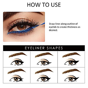 evpct 2Pcs Metallic Royal Blue & Purple Glitter Glittering Diamond Liquid Eyeliner Eye Makeup Pencil Set, Sparkle Shimmer Colored Eyeliner Pen Waterproof Smudge Proof Long Lasting High Pigmented