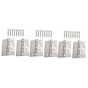 DOITOOL 6 Pcs 4 Home Furniture Hardware Interior Hinge with Screws Folding Door Hinge Folding Hinge Plated Hinge Bearing Steel Hinge Mute Flat Hinge Door Loose-Leaf Hinge Bearing Household