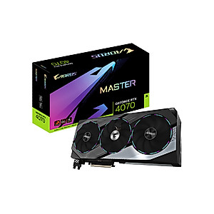 Gigabyte AORUS GeForce RTX 4070 Master 12G Graphics Card, 3X WINDFORCE Fans, 12GB 192-bit GDDR6X, GV-4070AORUS M-12GD Video Card