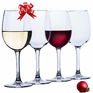 Elegant Plastic Wine Glasses by Savona | Unbreakable Wine Glasses | Ideal for Indoor/Outdoor Use | 100% Tritan Shatterproof Wine Glasses | Set of 4)