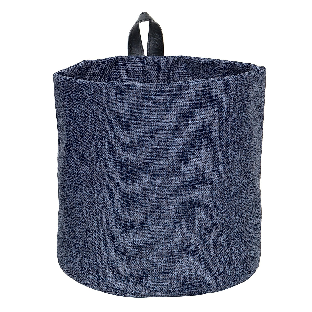 Bigso Box of Sweden Soft Hang Around Hanging Storage Basket Small | For Organizing Everyday Necessities | Collapsible Wall Hanging Storage Basket for Closets | 6.7" x 6.7" | Small | Navy