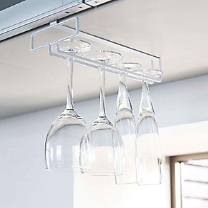 Yamazaki Home Tower Single Under Shelf Wine Glass Rack – Hanging Storage Holder