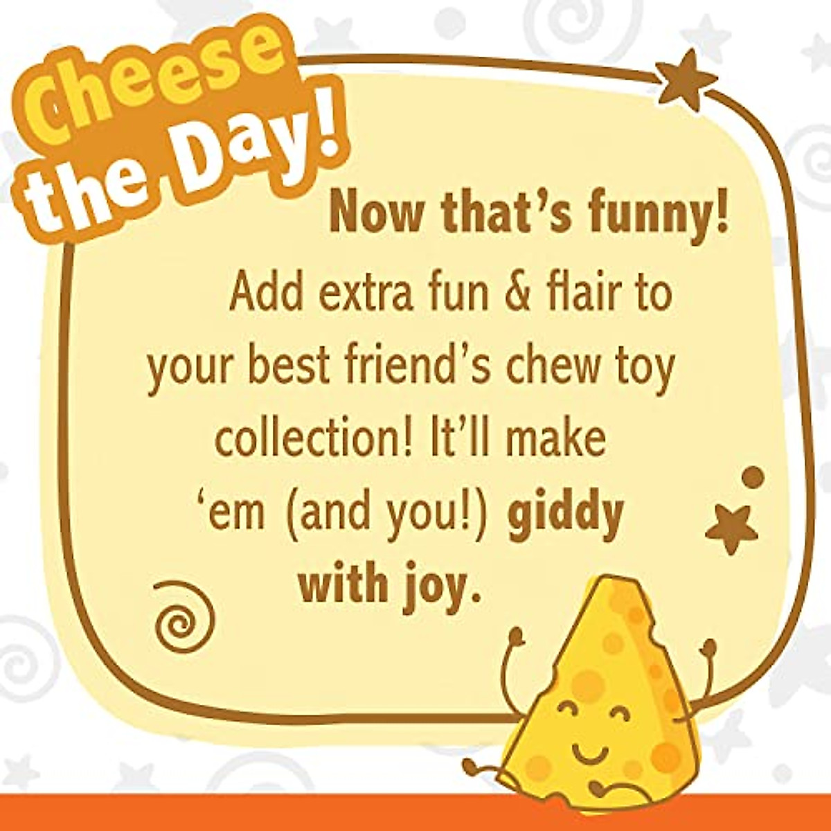 Nylabone Power Chew Cheese Bone Dog Chew Toy, Cute Dog Toys for Aggressive Chewers, Cheese Flavor, X-Large/Souper (1 Count)