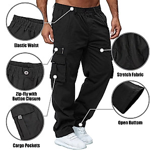 Men Casual Cargo Pant Lightweight Tactical Pant Hiking Jogger Classic Fit Multi Pockets 3XL