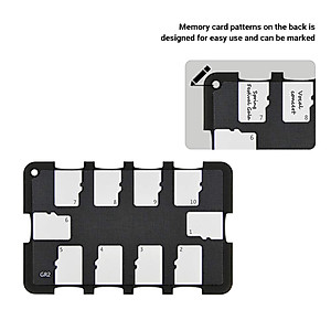 10 Slots Micro SD Card Case Holder Storage Organizer, Ultra Slim Credit Card Size Lightweight Portable TF MSD Memory Card Storage