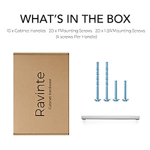 Ravinte 10 Pack 8 Inch Kitchen Square Cabinet Handles Satin Nickel Cabinet Pulls Brushed Nickel Drawer Pulls Kitchen Cabinet Hardware Kitchen Handles