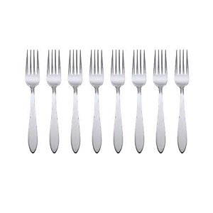 Oneida Taylor Everyday Flatware Dinner Forks, Set of 8, 18/0 Stainless Steel, Silverware Set, 1.5 x 3.75 x 8.6 inches
