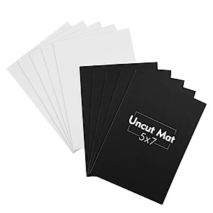 Mat Board Center, Pack of 10 5x7 Uncut Matte Boards, White and Black Backing Mat Boards for Prints, Frames, Photos, Crafts