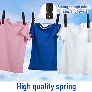 Cptoion 100PCS Clothes Pins Wooden,4" Large Wooden Black Clothespins,Black Wooden Clothespins,Wooden Clips for Crafts Hanging Clothes Pictures (Black)