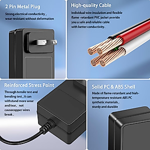 16.8V 2A Charger for Massage Gun, AC 100-240V DC 16.8V 1A 2A Power Supply Adapter for LifePro Sonic, Sonic Mini, Sonic Pro,Fusion X, Sonic Pro,14.4V 14.8V 16.8V 4-String Lithium Battery Pack