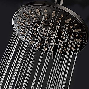 AquaDance Oil Rubbed Bronze High Pressure 6-Setting 7" Rain Shower Head – Angle Adjustable, Anti-Clog Showerhead Jets, Tool-Free Installation-USA Standard Certified-U.S. Brand