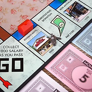 Monopoly Schitt's Creek | Game Tokens Include Bebe Crow, Patrick's Guitar, Rosebud Motel Key & More | Officially Licensed and Collectible Monopoly Game Based on Award Winning Series Schitt's Creek