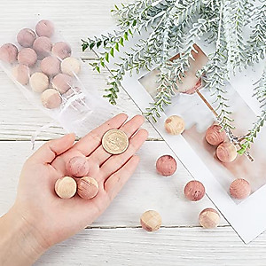 GORGECRAFT 24Pcs Red Cedar Balls Natural Cedarwood Closet Freshener Wooden Round Space Blocks Aromatic Chips Hanger Beads for Drawer Closets Clothes Home Bedroom Storage Supplies Accessory