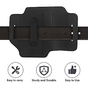 Happara Multitool Belt Sheath, EDC Leather Belt Organizer, Sheath with Pen Holder, Key Fob, Flashlight Sheath, Tool Organizer Fanny Pack for Work and Daily Use, Gifts for Men