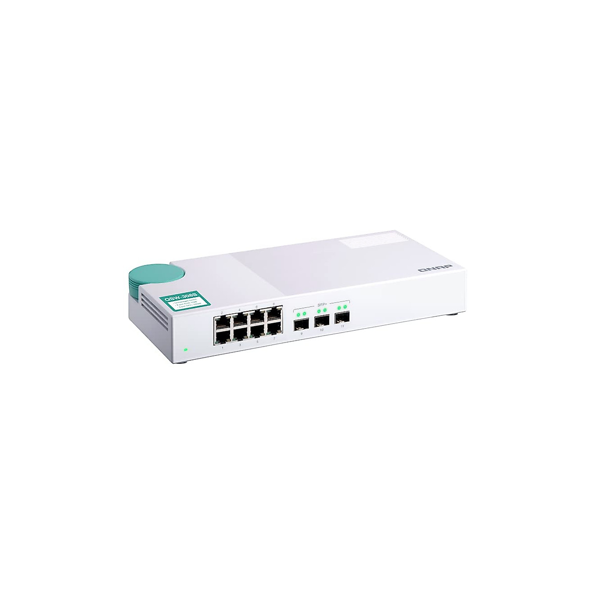 QNAP QSW-308S 10GbE Switch, with 3-Port 10G SFP+ and 8-Port Gigabit Unmanaged Switch