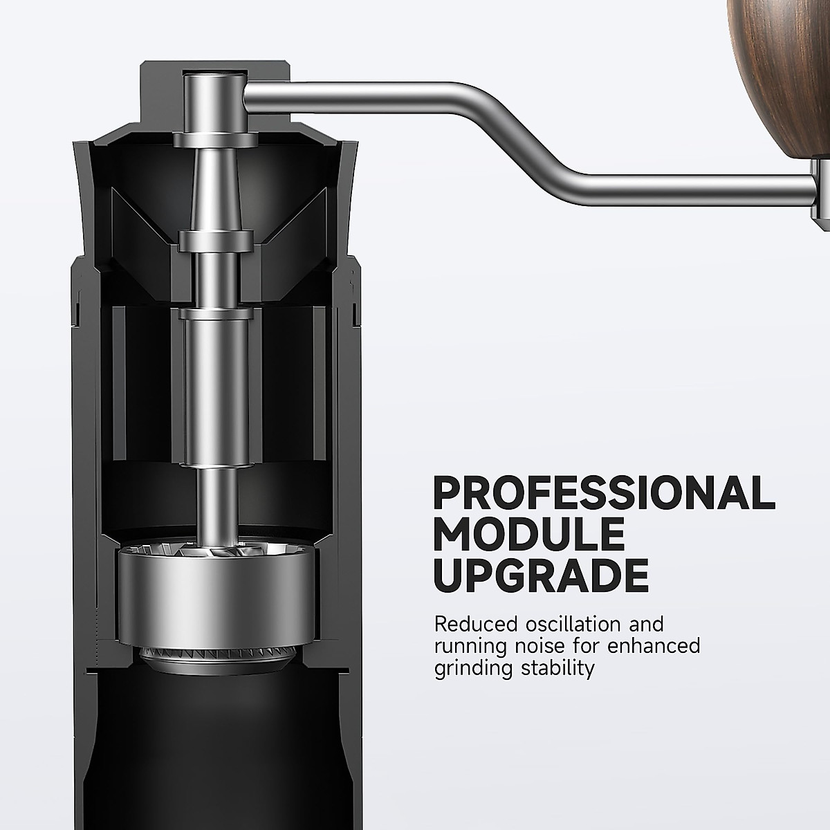 Manual Coffee Grinder, External Adjustable Coarseness Capacity 20g with Stainless Steel Conical Burr, MIFEEL Portable Hand Coffee Bean Grinder with Removable Handle for Travel, Camping, Office