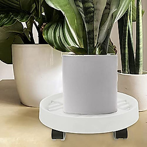 Yardwe Indoor Plants Plant Caddy with Wheels Round Flower Pot Mover Wheeled Planter Saucer Tray Plant Pot Pallet Dolly Caster for Garden Balcony Outdoor Plant Pots Indoor