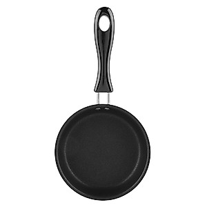 Weohoviy Mini Egg Frying Pan, Portable Mini Frying Pan Poached Egg Household Small Kitchen Cooker, Black