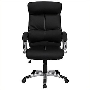 Pemberly Row High Back Executive Office Chair with Black Leather