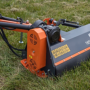 Titan Attachments 3 Point 65" Offset Flail Ditch Bank Mower for Cat 1 Tractors, 30-50HP, Hydraulic Offset and Tilt