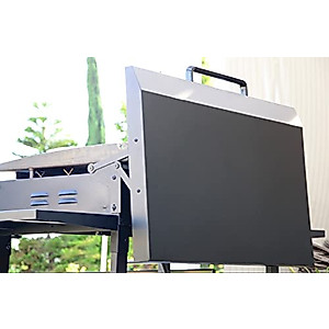 Jforest Blackstone Push-Pull Griddle Cover Lid with Bakelite Handle, Powder Coated Steel, Blackstone Griddle Cover Lid, Blackstone Hard cover lid, Matte Black (36 inch)