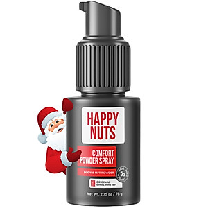 Happy Nuts Comfort Powder Spray: Anti Chafing & Mens Deodorant, Aluminum-Free, Sweat and Odor Control for Jock Itch, Groin and Men's Private Parts (2.75 Ounce (Pack of 1), Original)