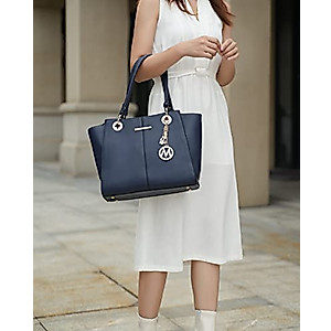 MKF Collection Tote Bag for Women, Vegan Leather Satchel Wristlet wallet Shoulder bag Top-Handle Hobo Purse Handbag